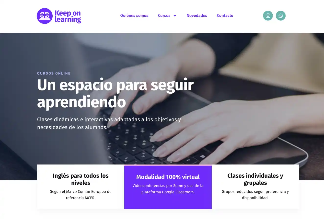 Diseño de marca y desarrollo sitio web Keep on Learning – Docke